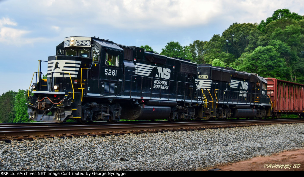 NS 5261 & 5811 with a short local freight train